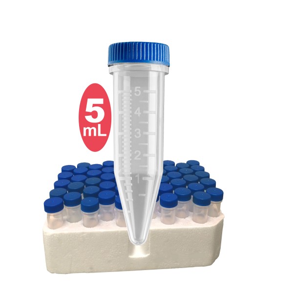 5mL Screw-cap MacroTube®, sterile, w/ attached screw caps in foam racks ...
